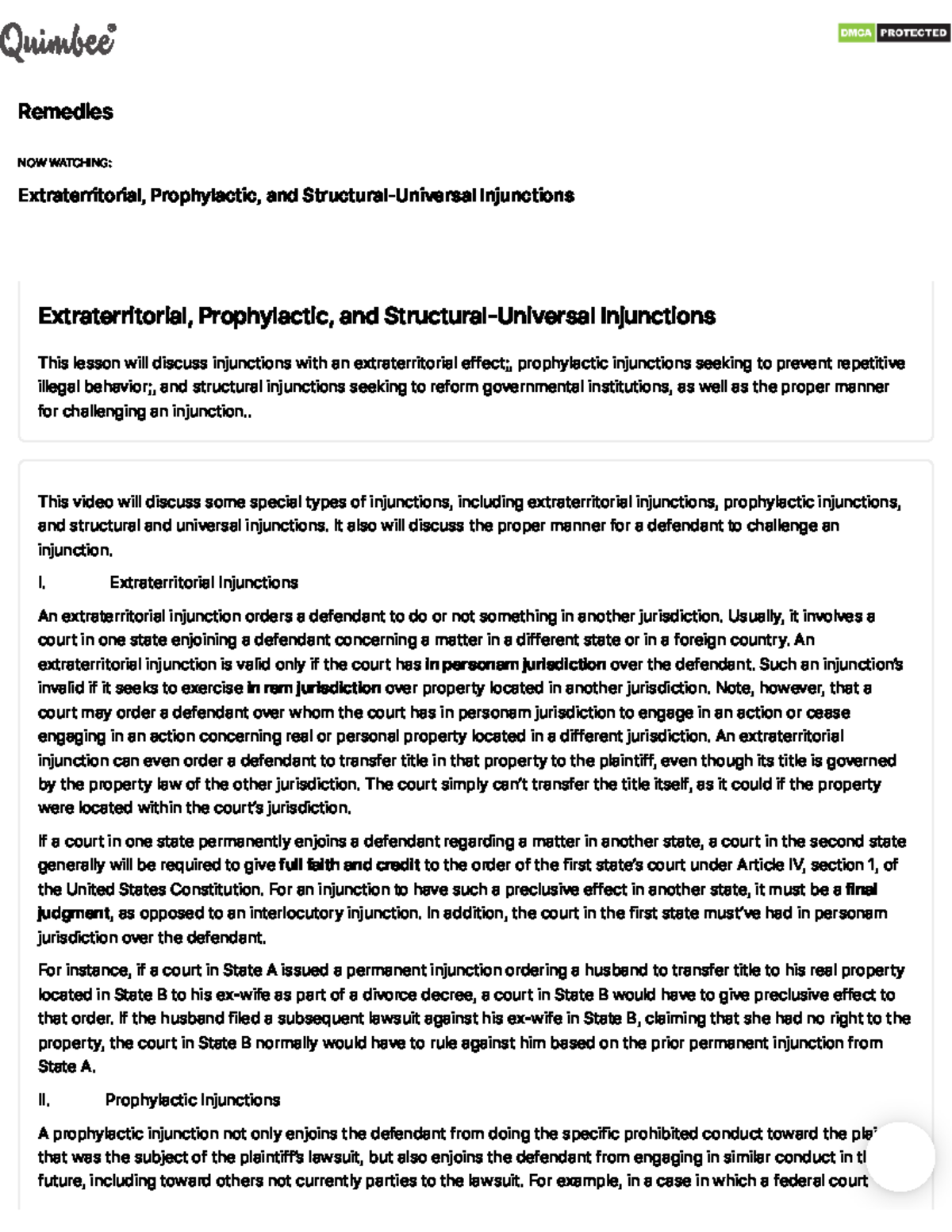 Extraterritorial, Prophylactic, and Structural-Universal Injunctions ...