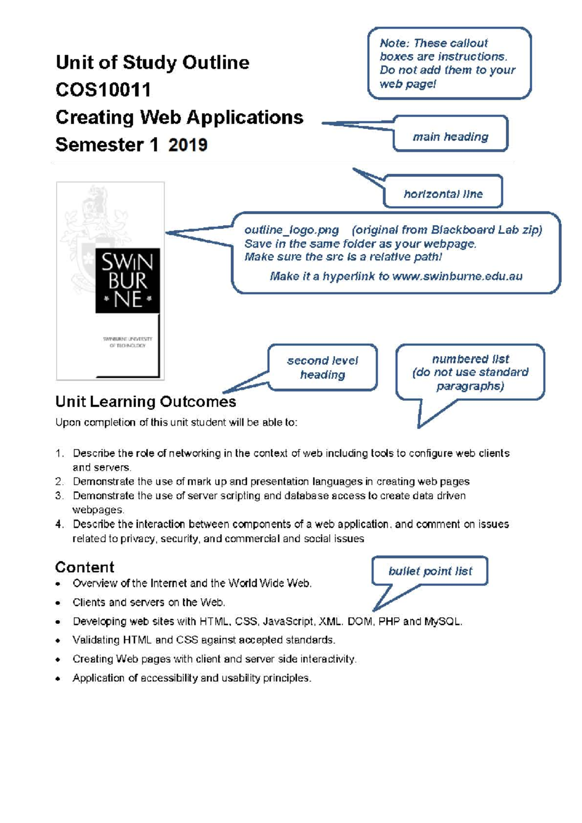 Outline - COS10026 - Studocu
