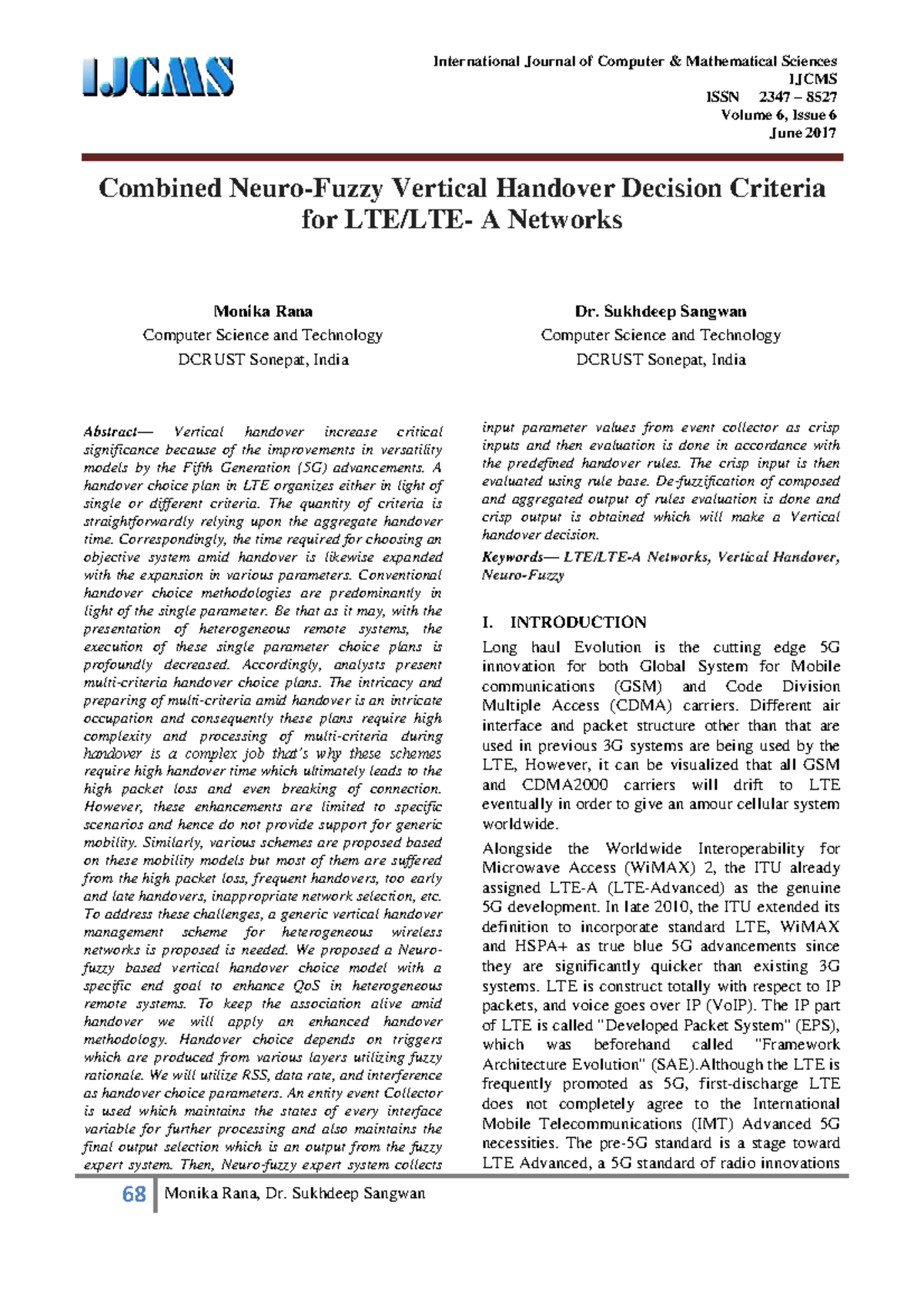 Combined Neuro Fuzzy Vertical Handover DProject Management in IT Type ...