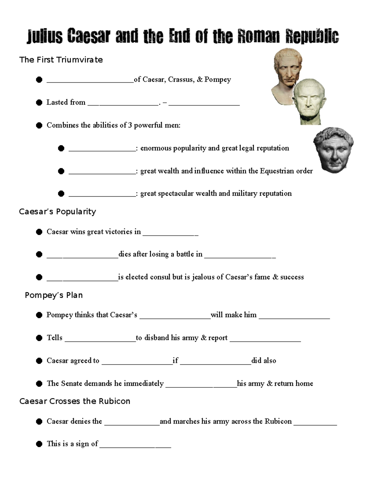 Copy of Copy of Julius Caesar Guided Notes Page-ttw - The First ...