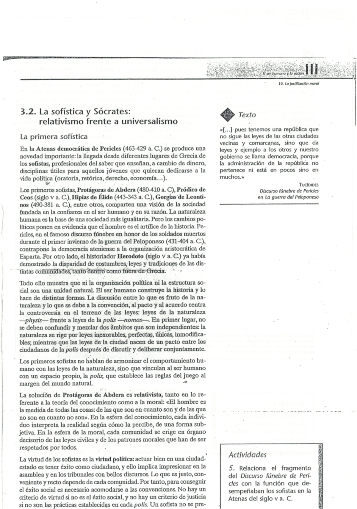 Primera y segunda sofística - El ser humano y la acción 10. La ...