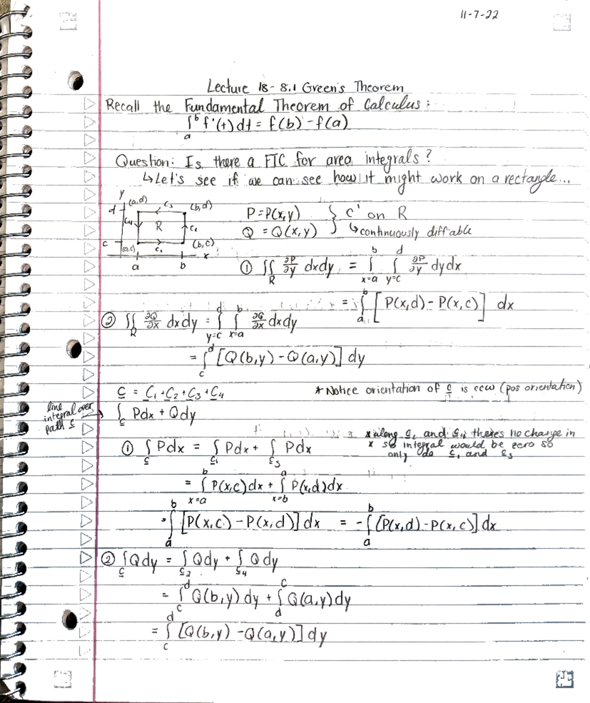 Lecture 18 - Green's theorem - MATH20E - Studocu