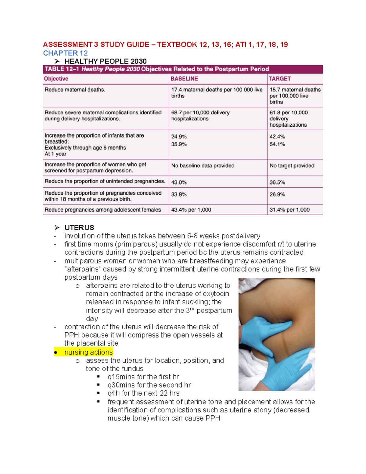 Assessment 3 Study Guide - ASSESSMENT 3 STUDY GUIDE – TEXTBOOK 12, 13 ...