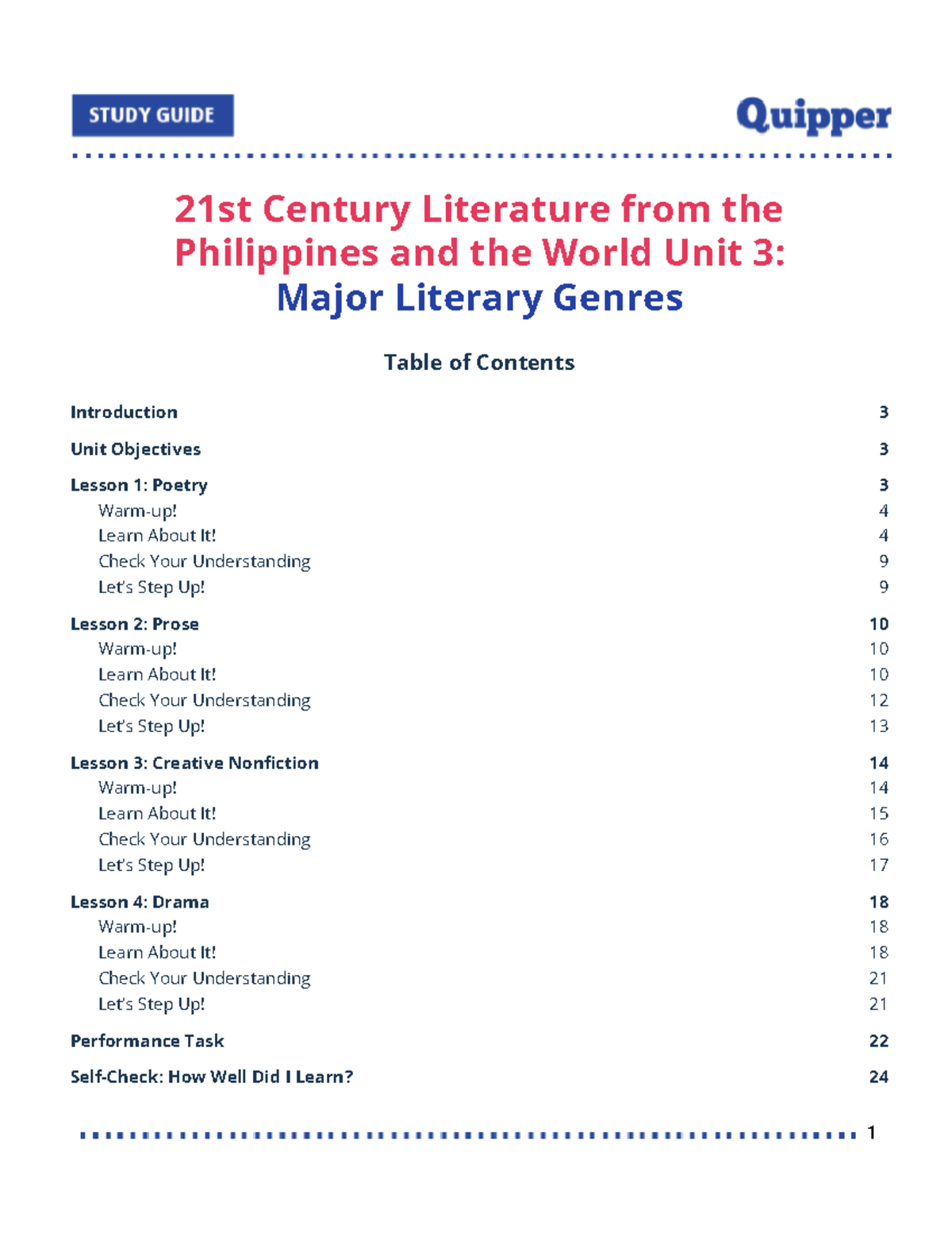 PDF Literature Unit 3 Major Literary Genres - 21st Century Literature ...