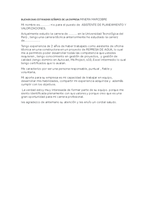 Semana 11 - Tabla de factores controlables - UNIVERSIDAD TECNOLOGICA ...