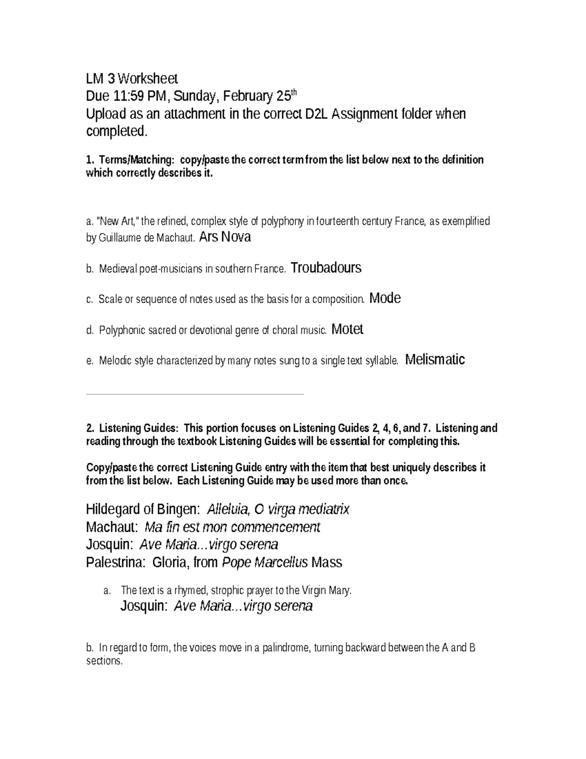 LM 3 worksheet - LM 3 Worksheet Due 11:59 PM, Sunday, February 25 th ...