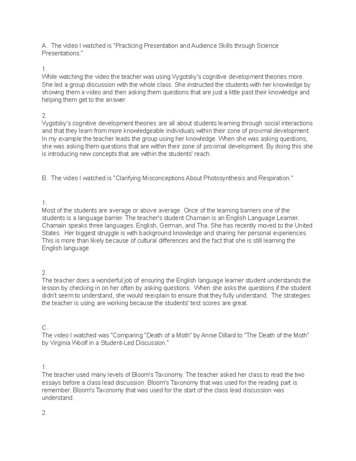 Task 1 Educational Psychology and Development of Children and ...