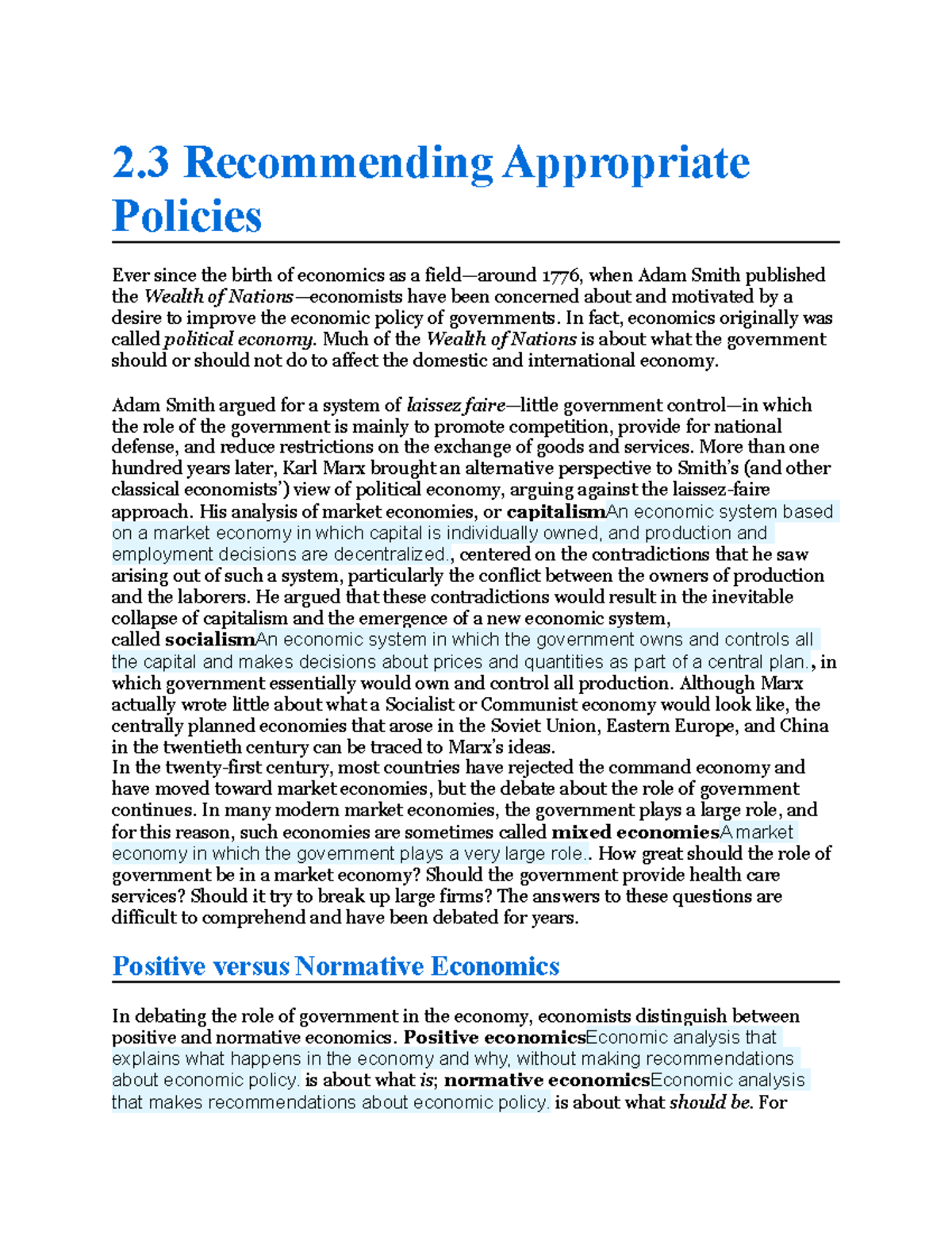 2.3 Recommending Appropriate Policies - 2 Recommending Appropriate ...