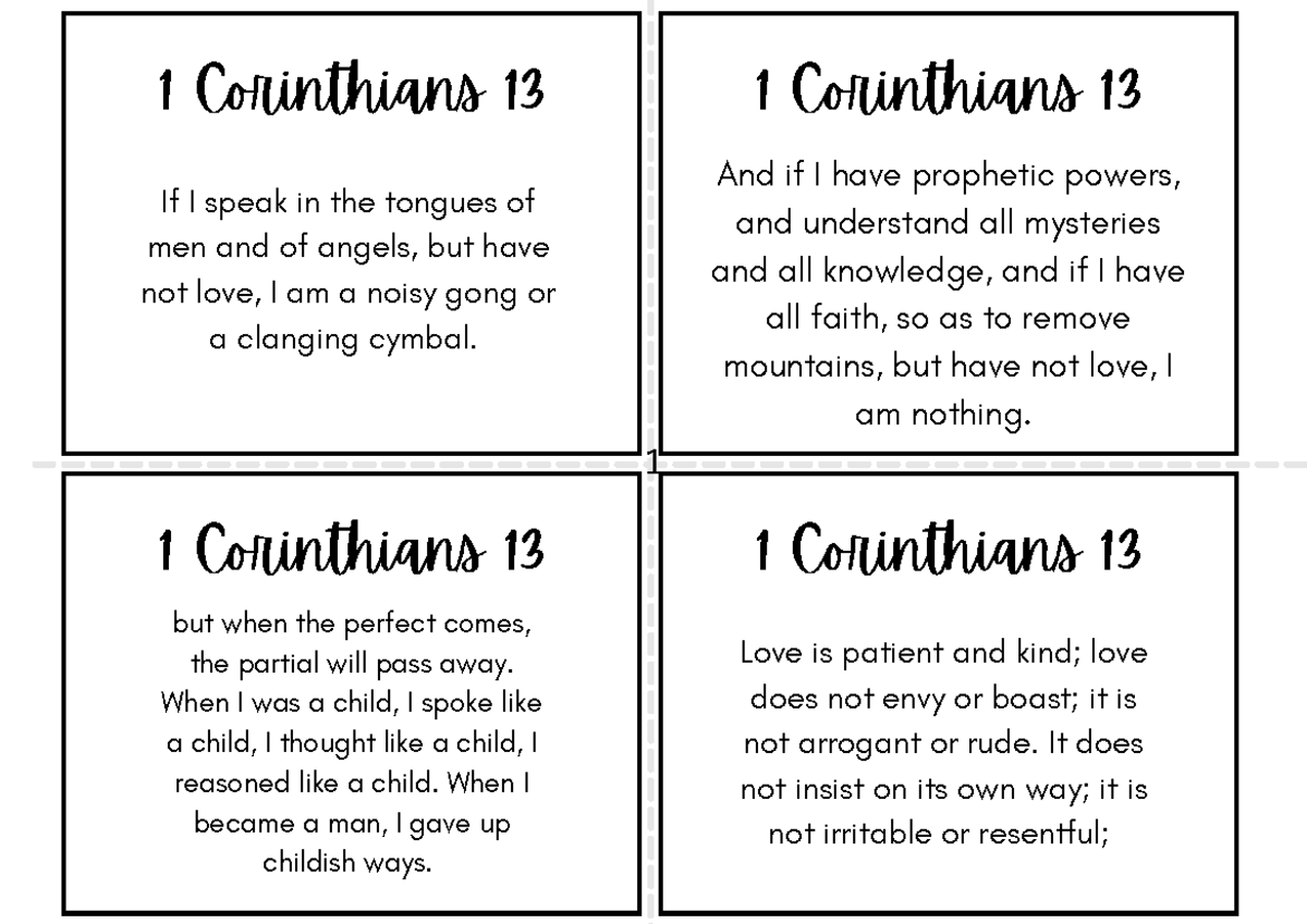 1 Corinthians 13 - 1 Corinthians 13 1 Corinthians 13 And if I have ...