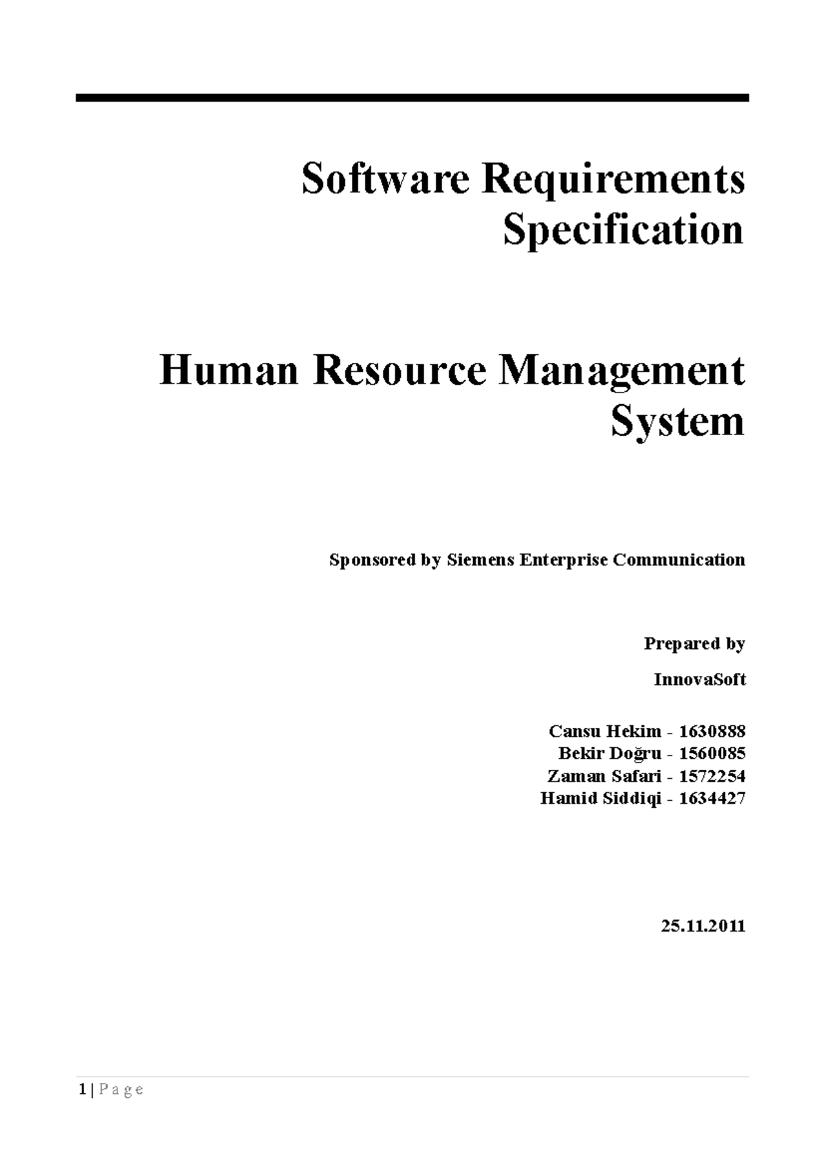 Software Requirements Specification Huma - Software Requirements ...