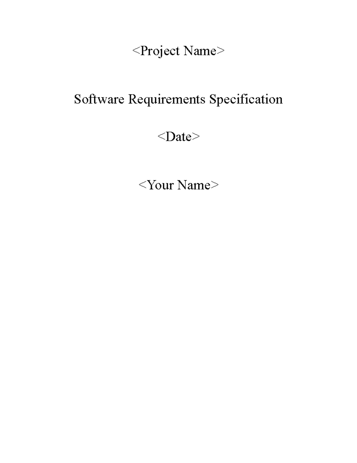 SRS template for mini project II 1 - Software Requirements Specification