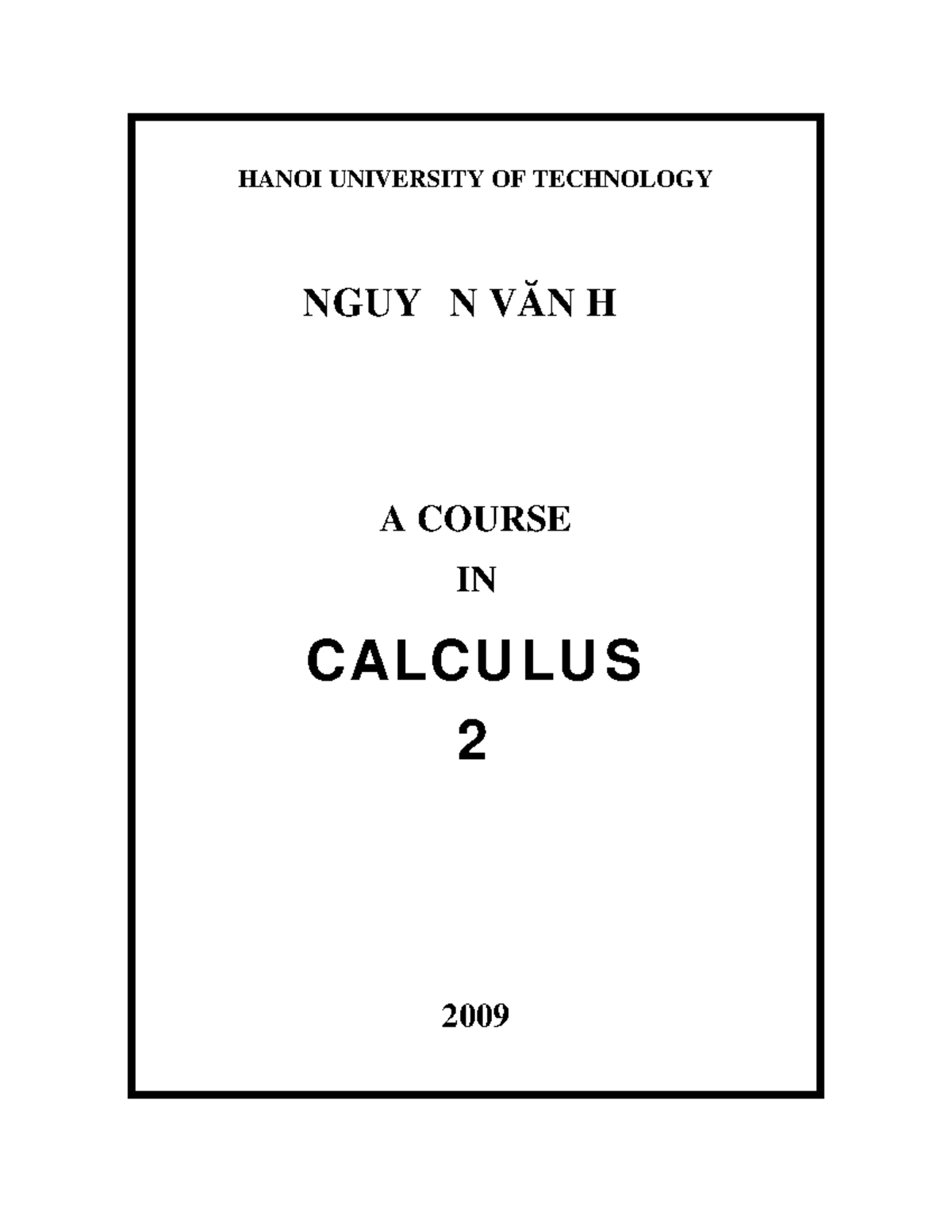 Calculus-2-NVH - Calculus II Advanced Program - HANOI UNIVERSITY OF ...