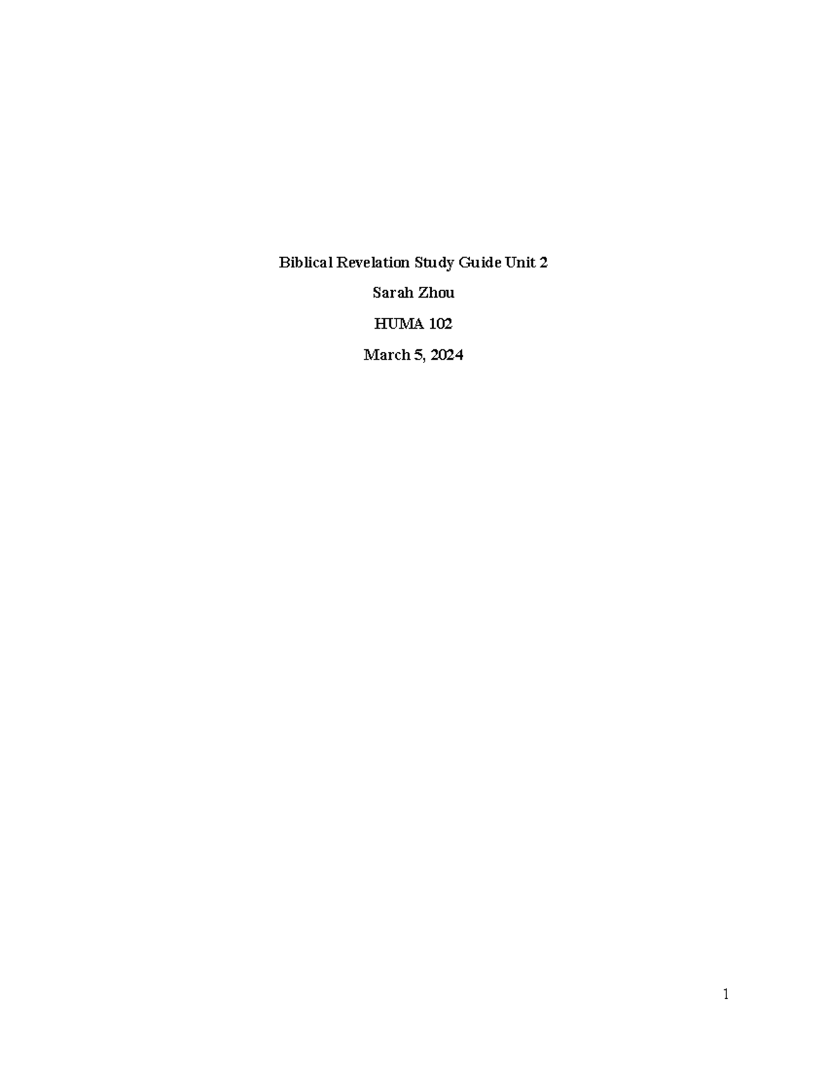 Unit 2 - Final exam review - Biblical Revelation Study Guide Unit 2 ...