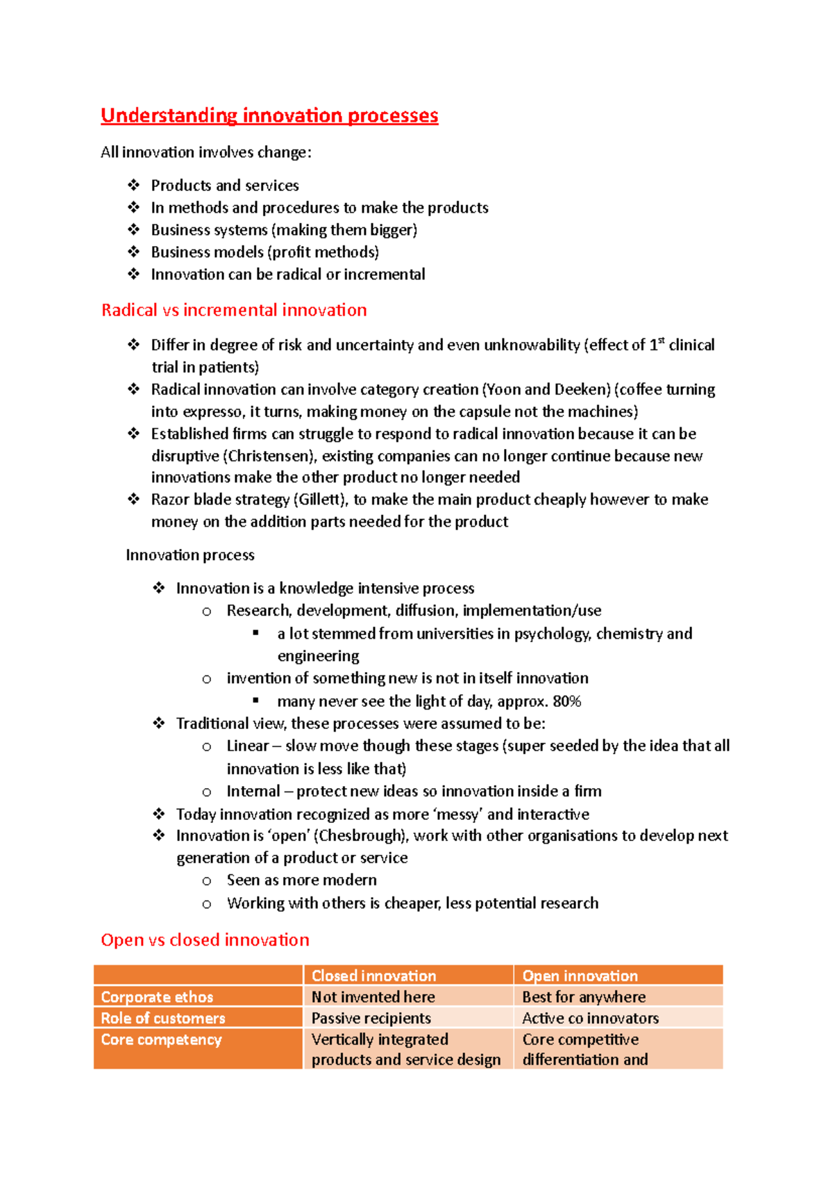 Week 9 Understanding innovation processes - Understanding innovation ...