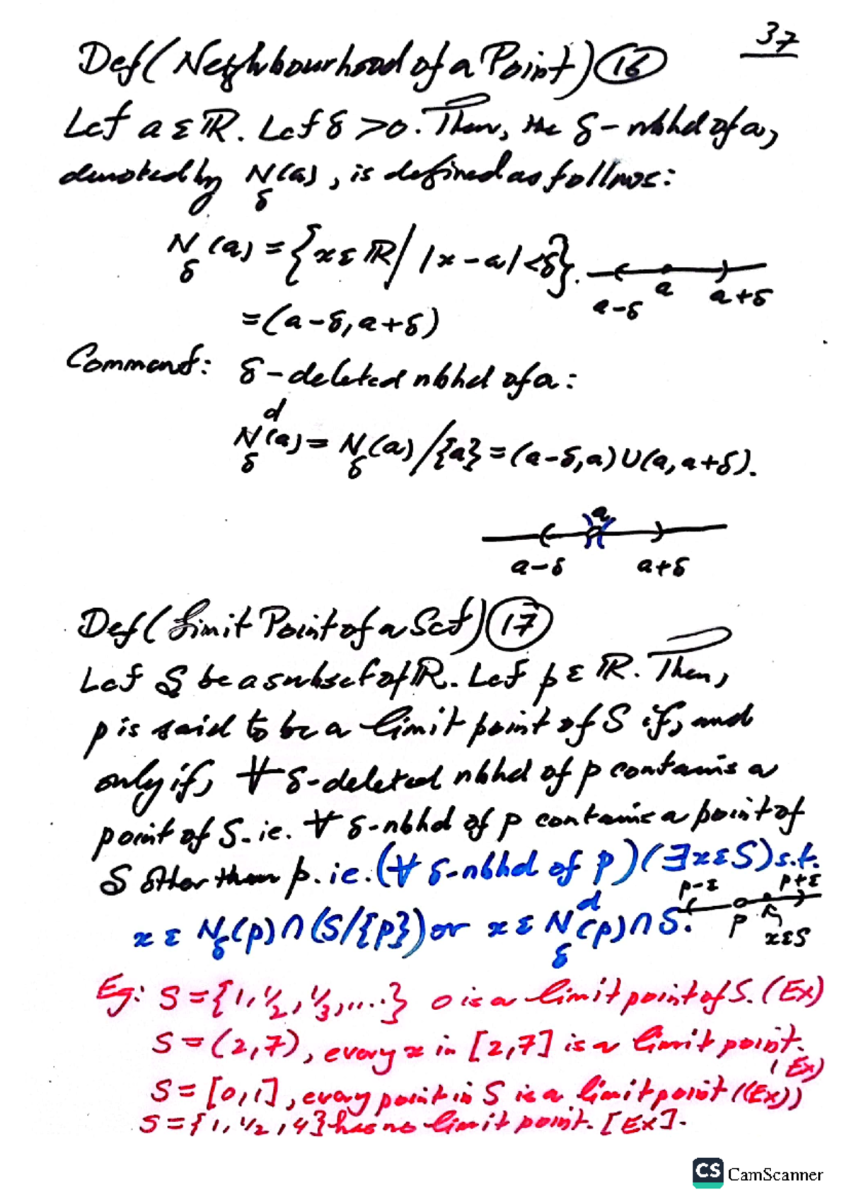 Lecture 17sept - Real analysis sequence - 37 Def( Neighbourhood of a ...