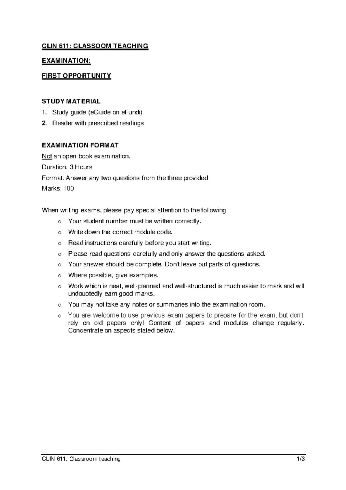 2024 CLIN 611 First Exam Opportunity Exam Scope 002 - CLIN 611 ...