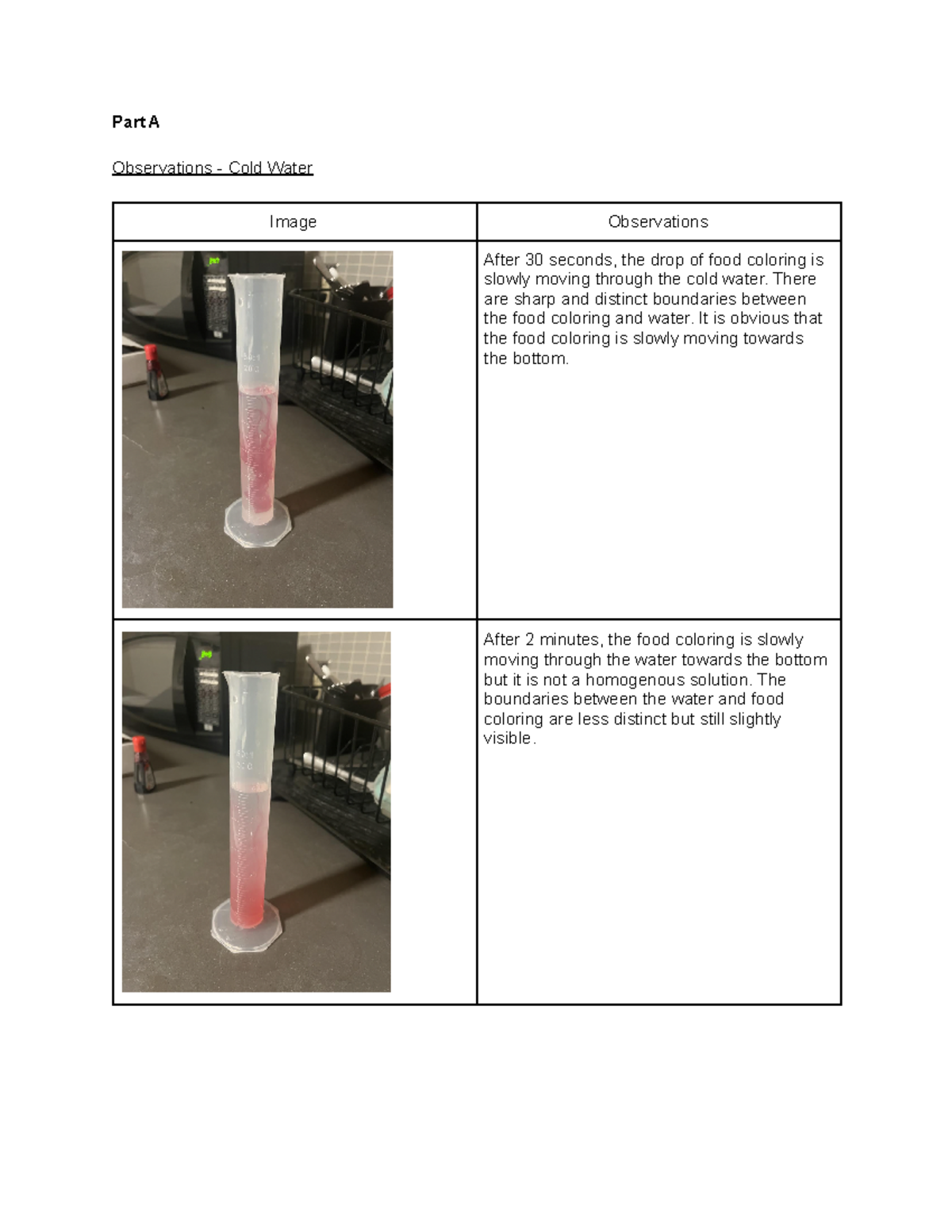 Lab 5 Diffusion - lab - Part A Observations - Cold Water Image ...
