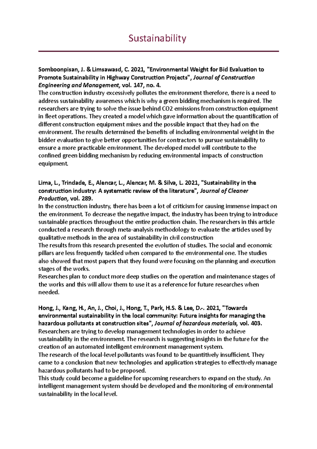 Sustainability Assessment - Sustainability Somboonpisan, J. & Limsawasd ...