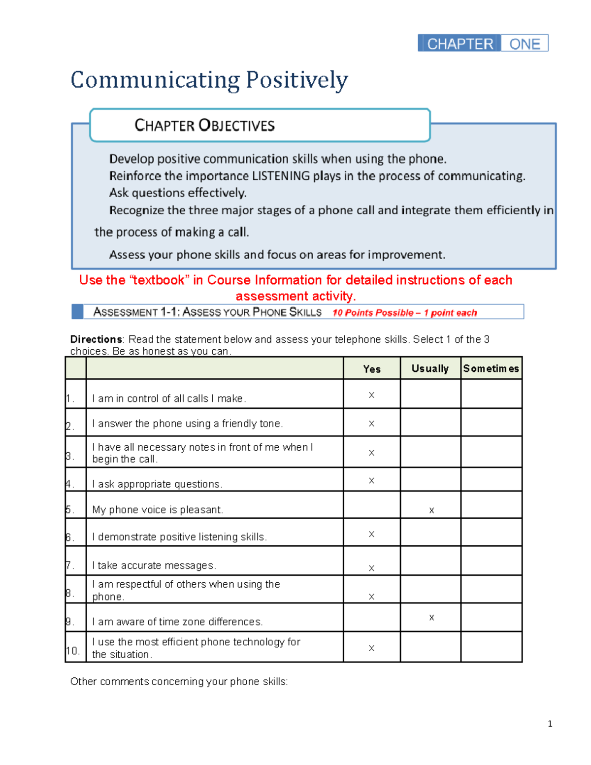 M1 Communicating Positively - Chapter 1 Mikaela C - Communicating ...
