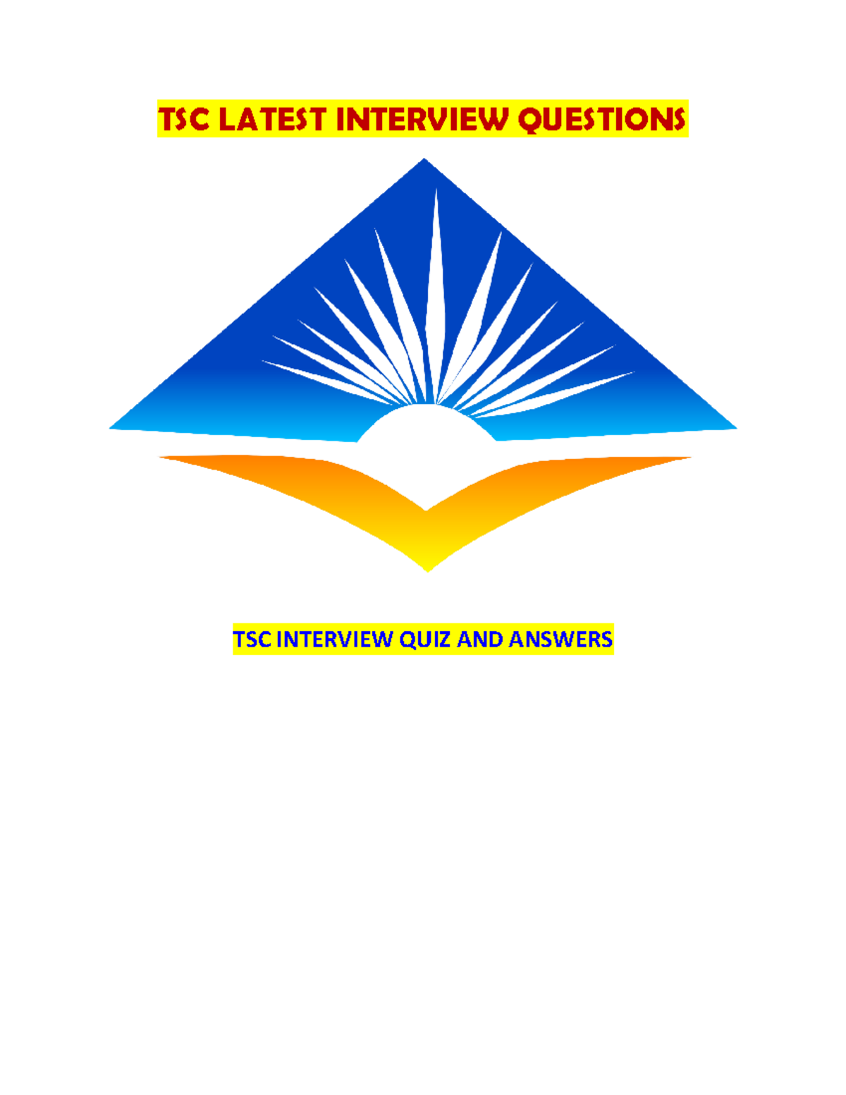 TSC Interview QUIZ Latest - TSC LATEST INTERVIEW QUESTIONS TSC ...