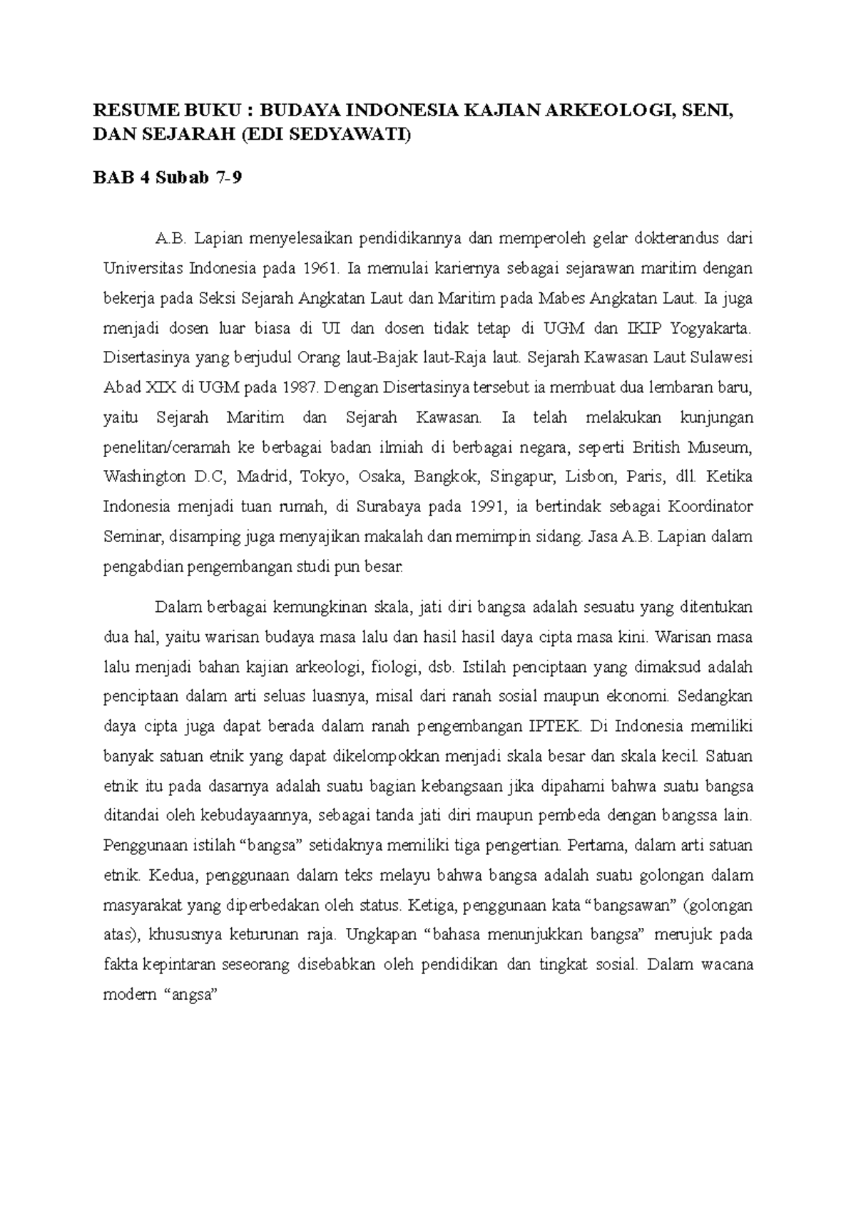 Resume BUKU BAB 4 Sub bab 7-9 Resume (EDI Sedyawati) - RESUME BUKU : BUDAYA INDONESIA KAJIAN ...