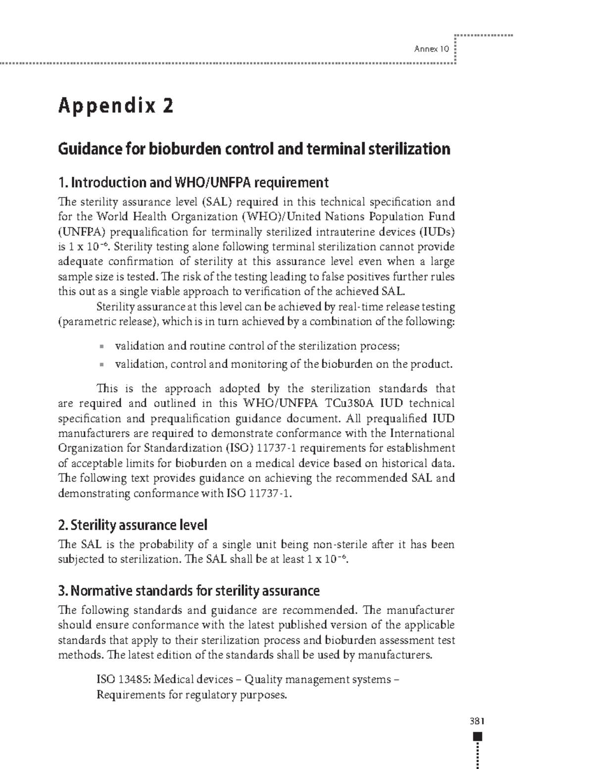 Bioburden control Terminal sterilization 1696017325 - Annex 10 App endi ...