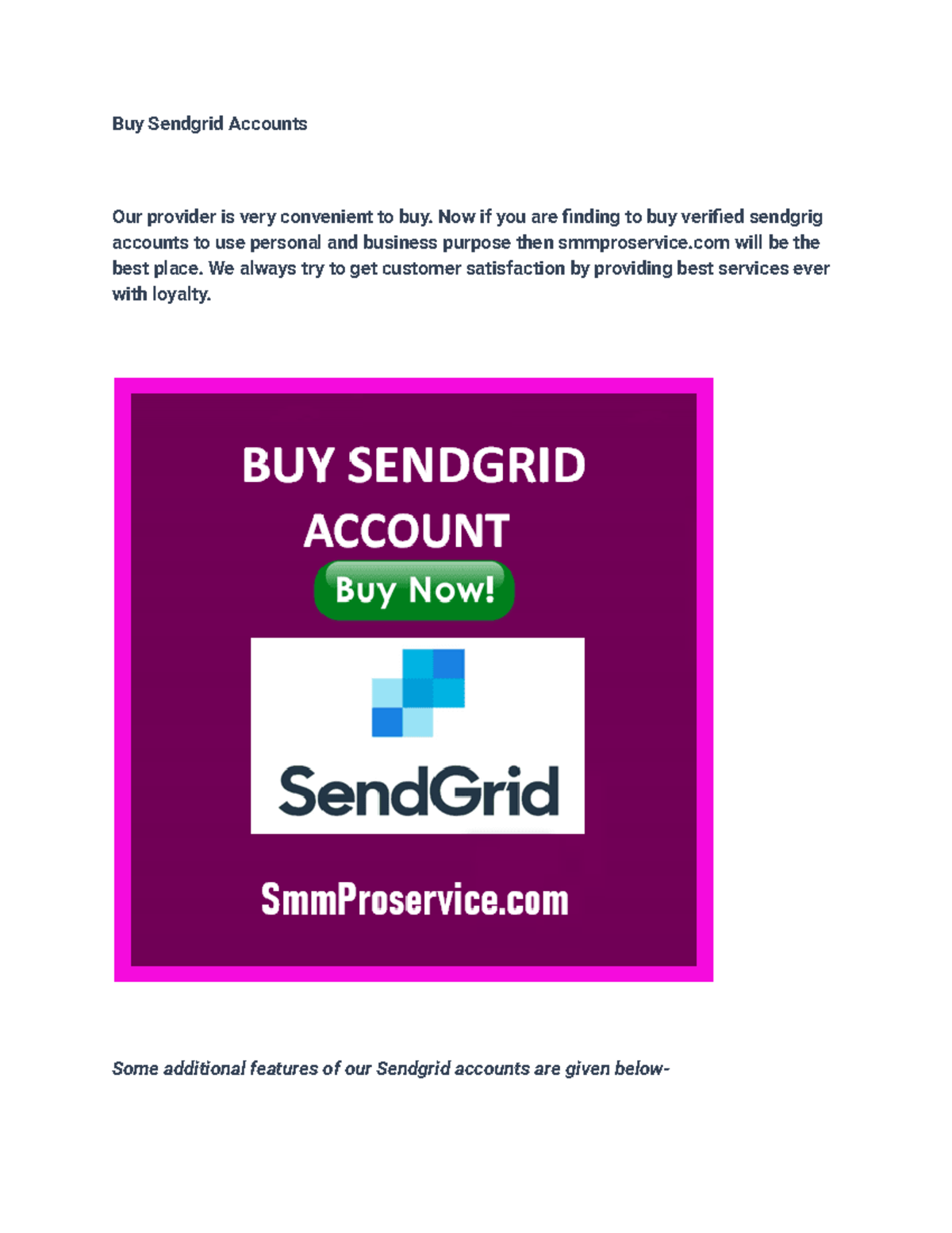 Buy Sendgrid Account - Copy - Buy Sendgrid Accounts Our provider is very convenient to buy. Now ...