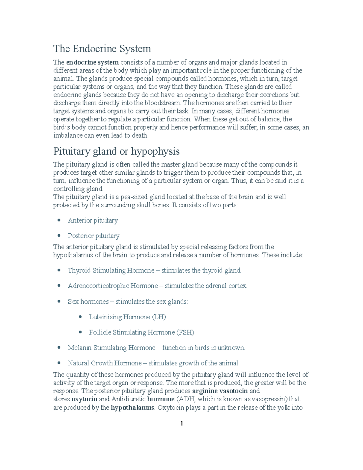 The Endocrine System - This is my university notes - The Endocrine ...