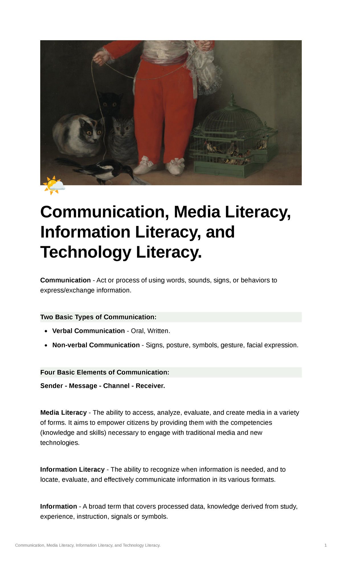 Media and Information Literacy Lesson 1 - Communication, Media Literacy ...