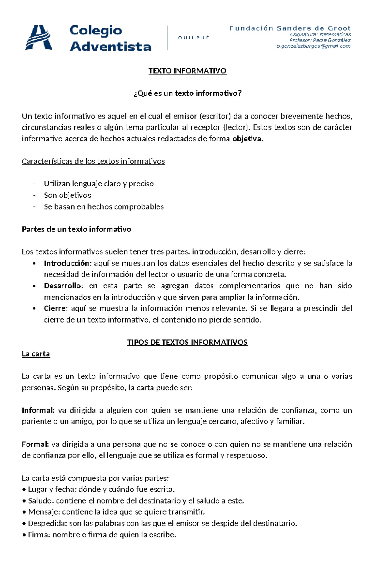 Guia lenguaje texto informativo - TEXTO INFORMATIVO ¿Qué es un texto ...