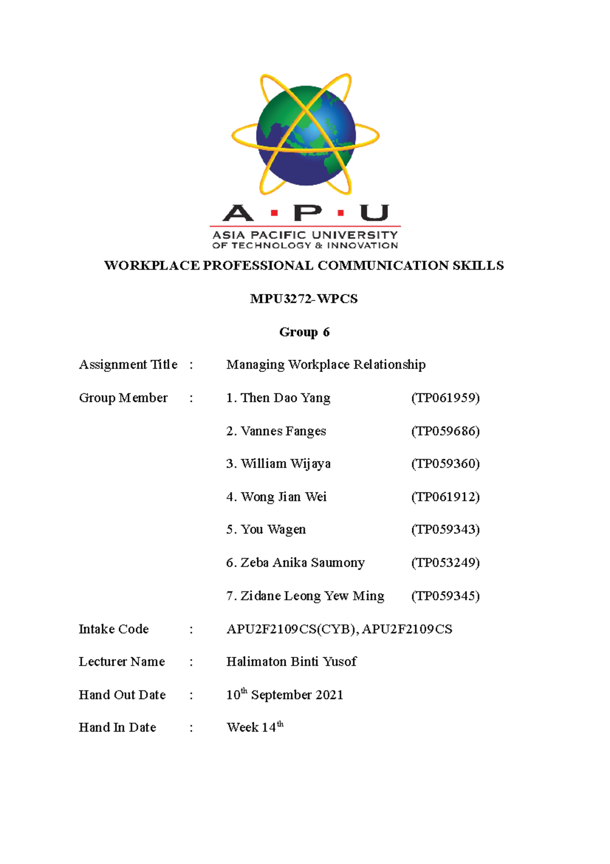 Workplace and Professional Communication Skills - WORKPLACE ...