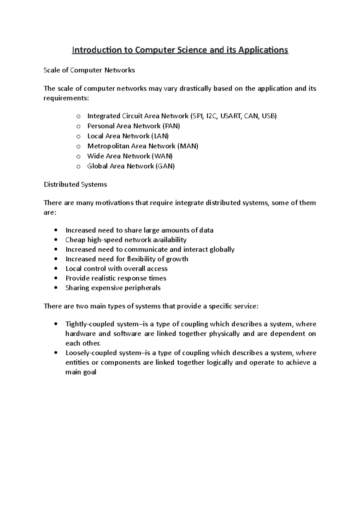 Computer Science and its Applications - Loosely-coupled system–is a ...