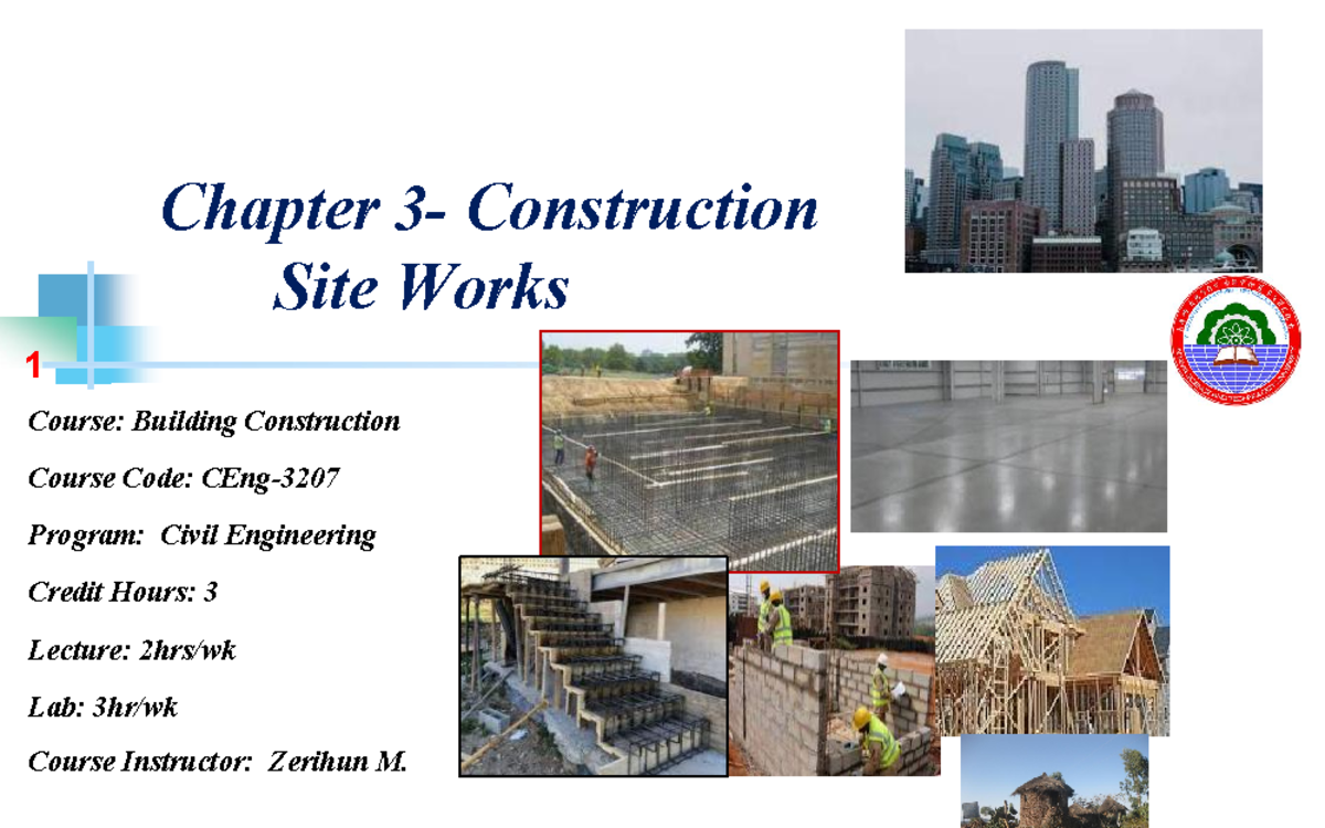 3. Construction Site Works 1 - 1 Chapter 3 - Construction Site Works ...