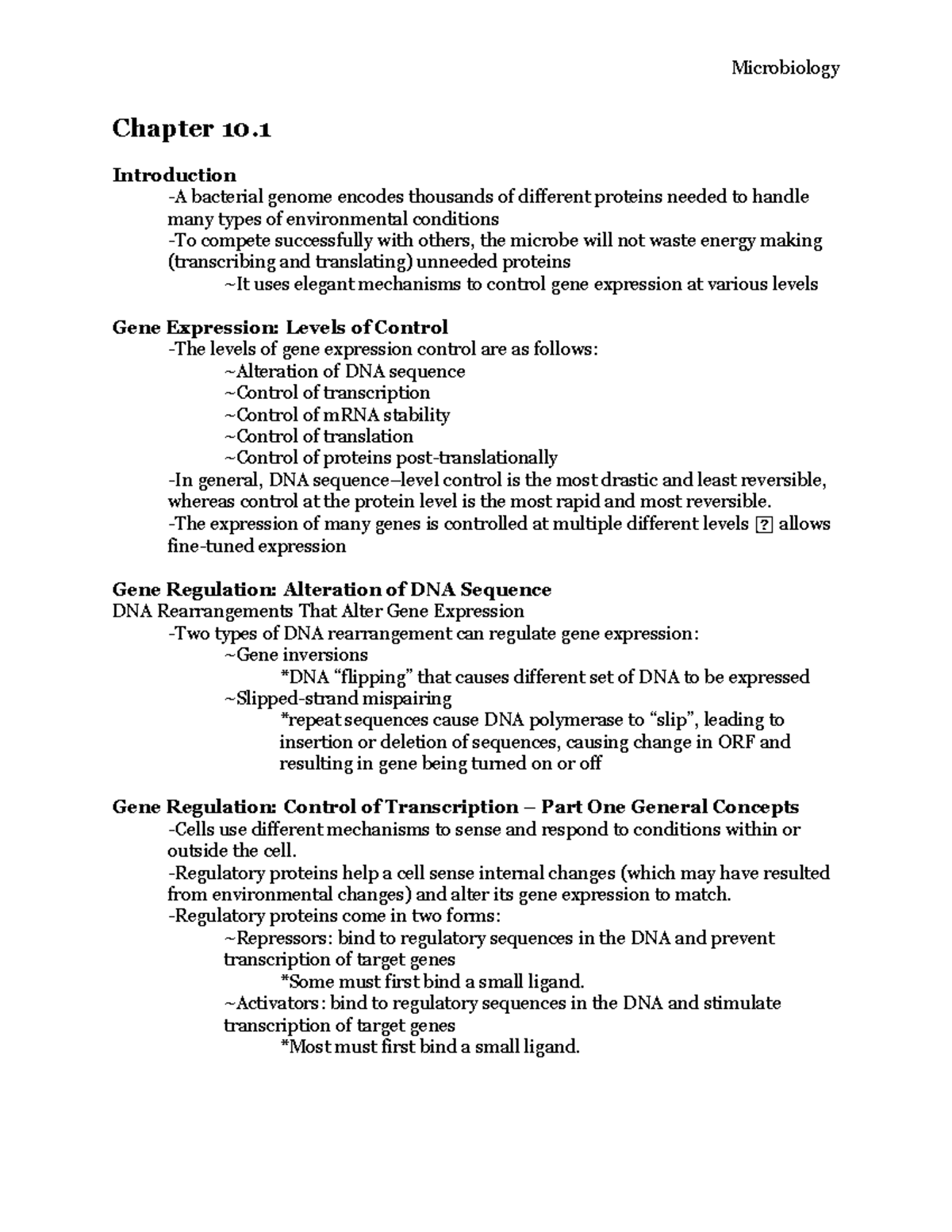 Micro 10.1 Outline - Microbiology Chapter 10. Introduction -A bacterial ...
