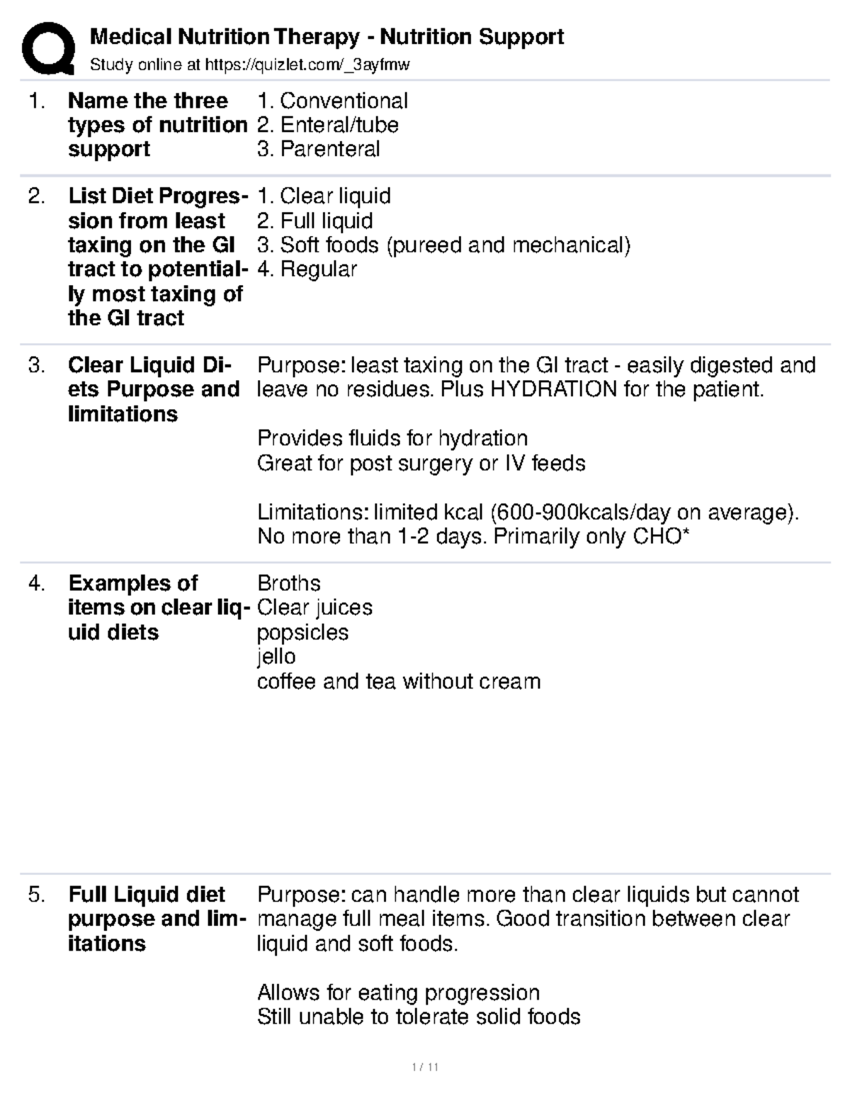 Medical Nutrition Therapy - Nutrition Support - Study online at quizlet ...