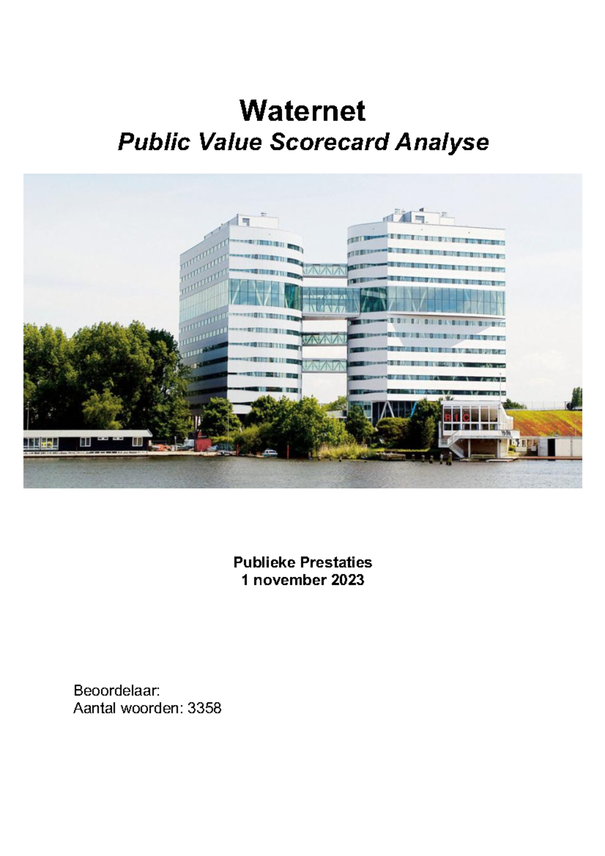 Public Value Score Card Waternet - Waternet Public Value Scorecard ...