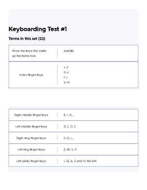 Module 2 - Keyboarding and Basic Word Processing Flashcards Quizlet ...
