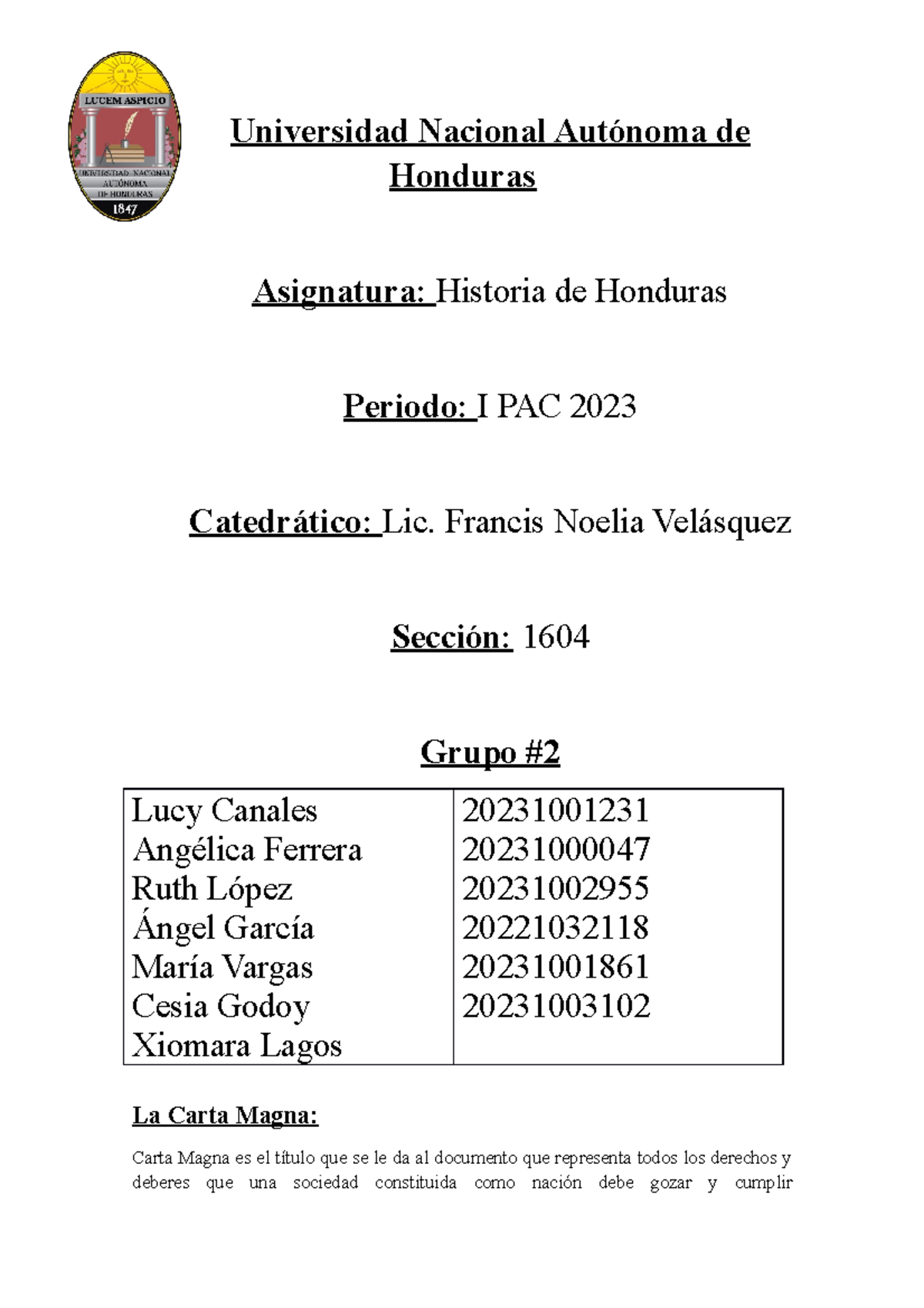 Instituciones Coloniales - Universidad Nacional Autónoma de Honduras Asignatura: Historia de ...