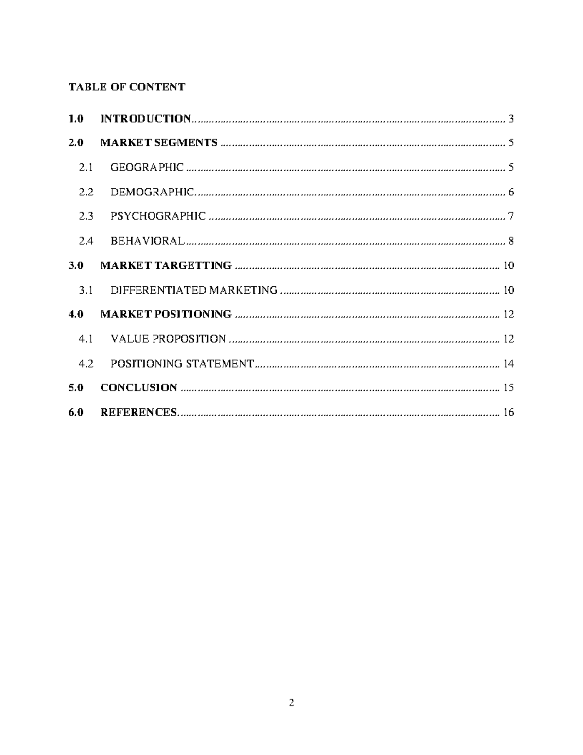 Assignment 2 MKT420 upload - TABLE OF CONTENT 1 - Studocu