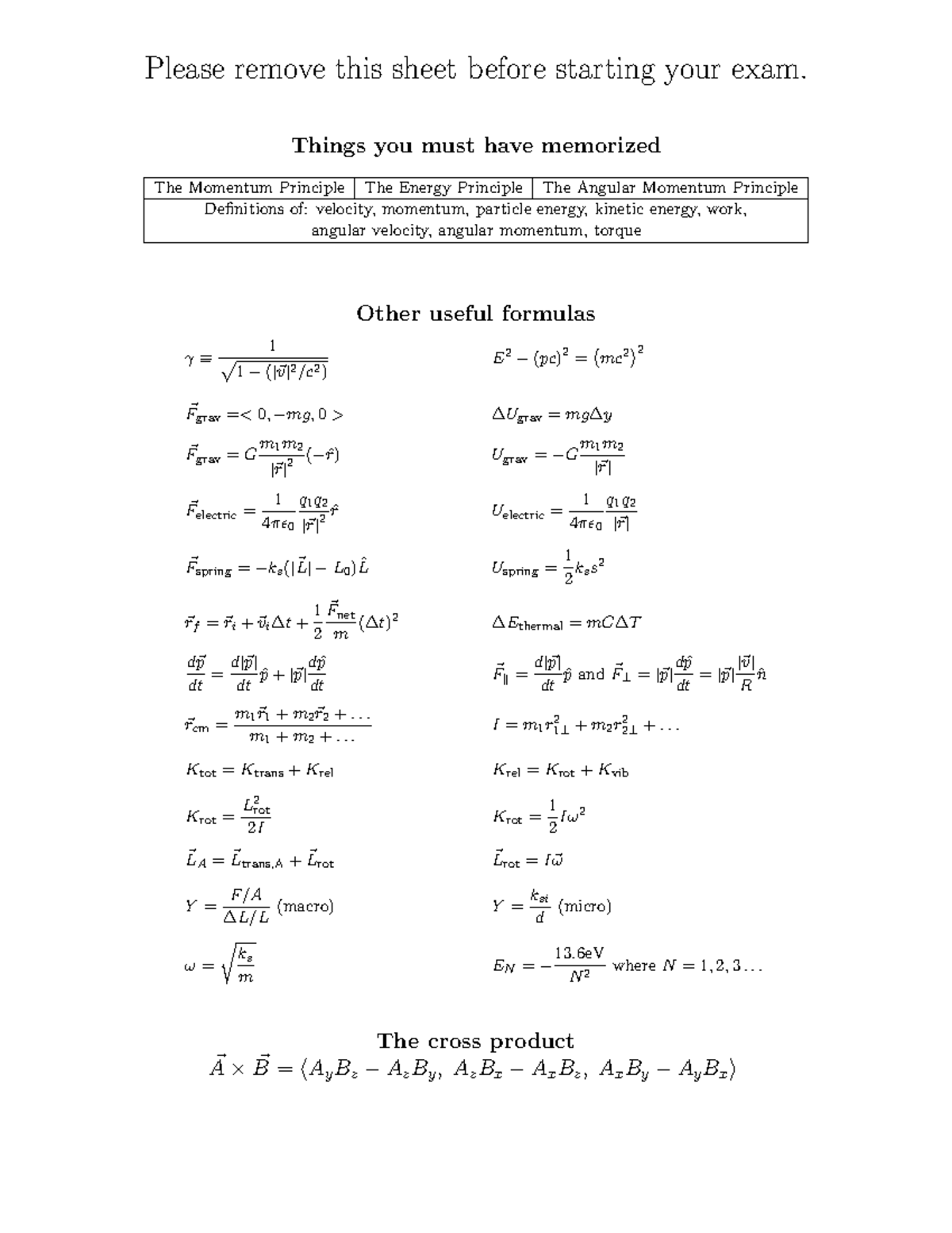 Test 3 (Key) - Yas - Please remove this sheet before starting your exam ...