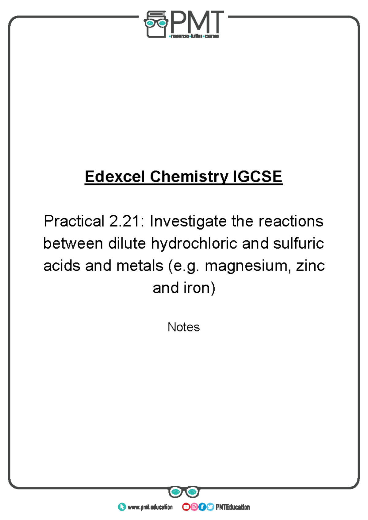 06. Acid and Metal Reactions - Edexcel Chemistry IGCSE Practical 2 ...