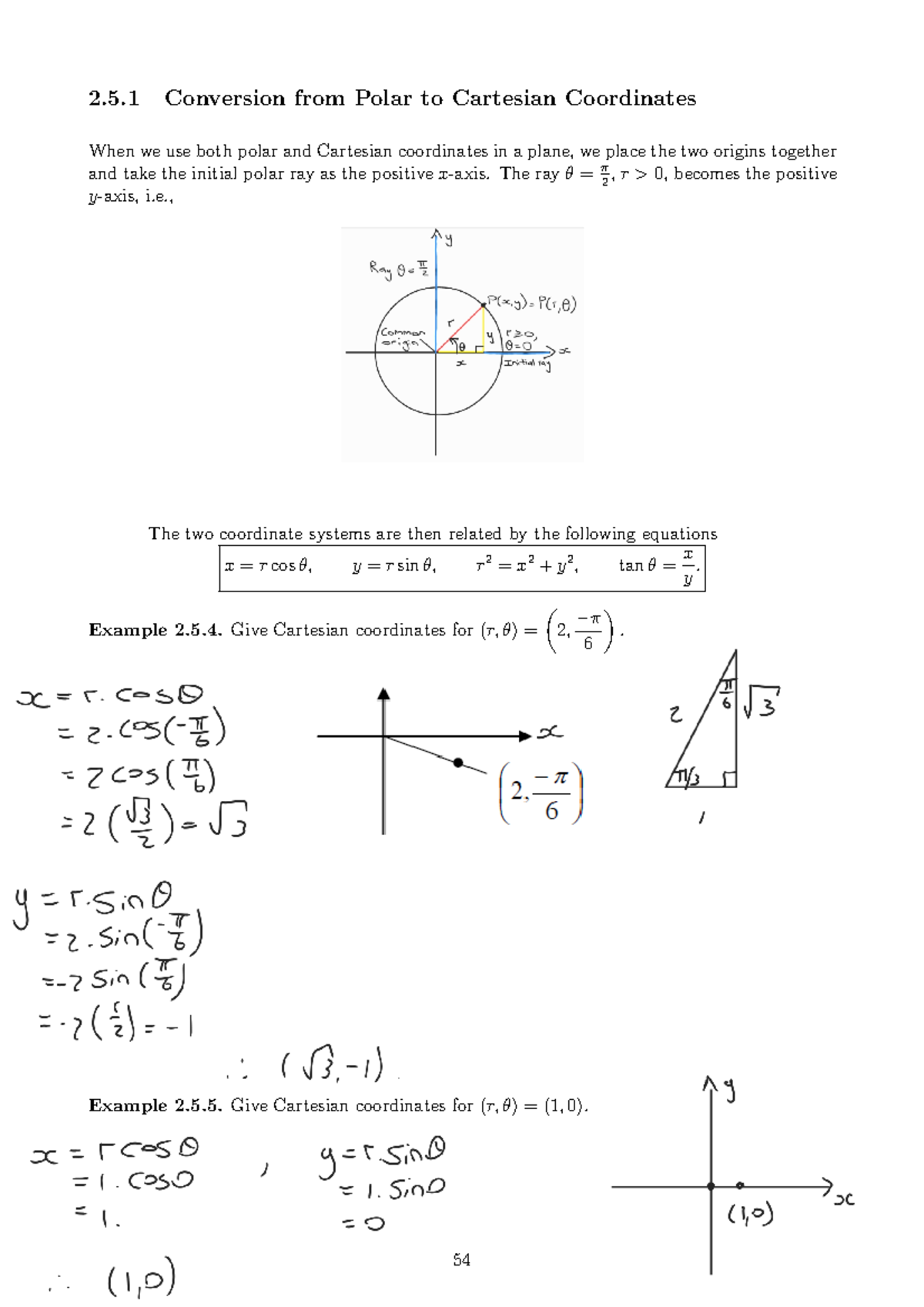 Week 5 Lecture 1.2 Algebra Section 2.5.1 Conversion from Polar to ...