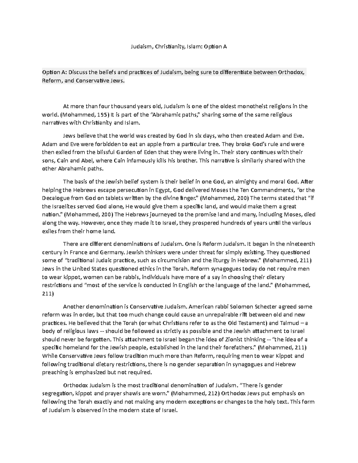 Judaism copy - world religions 101 - Judaism, Christianity, Islam ...