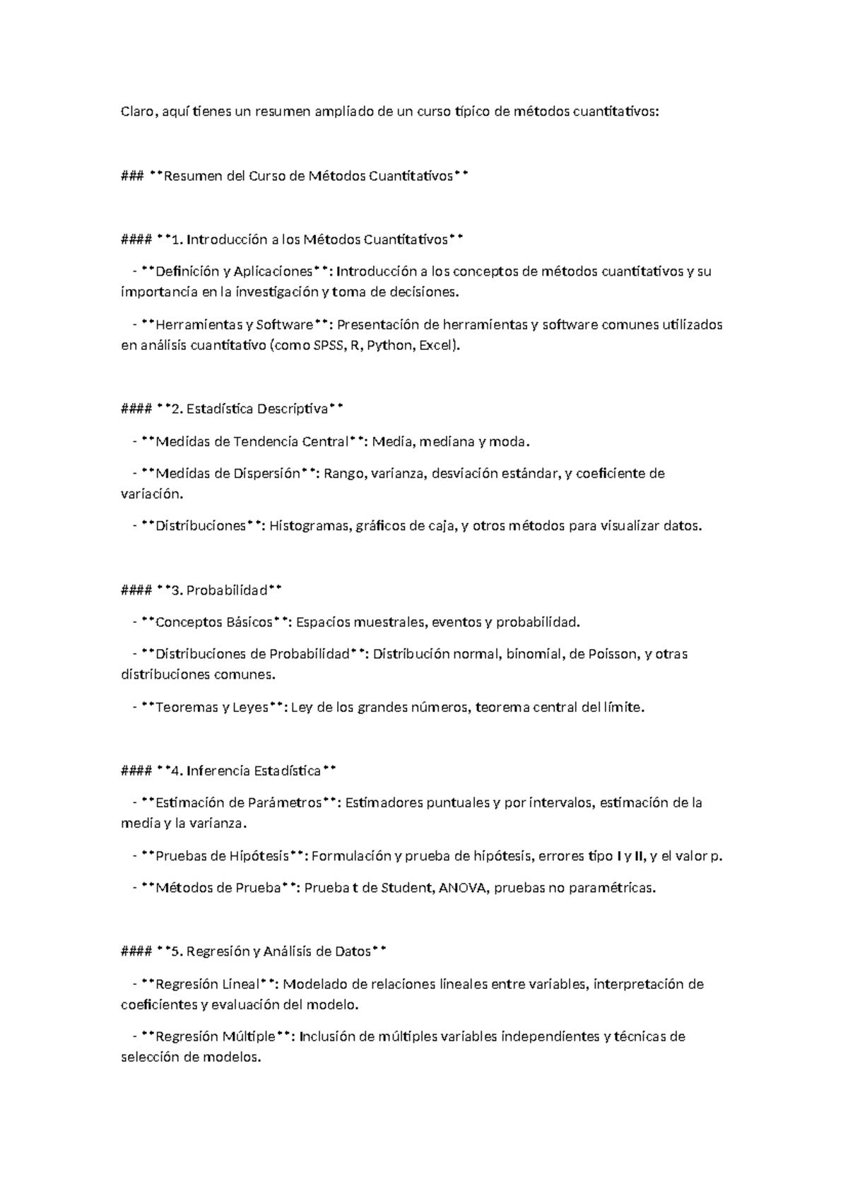 Metodos Cuantitativos Apuntes - Claro, aquí tienes un resumen ampliado ...