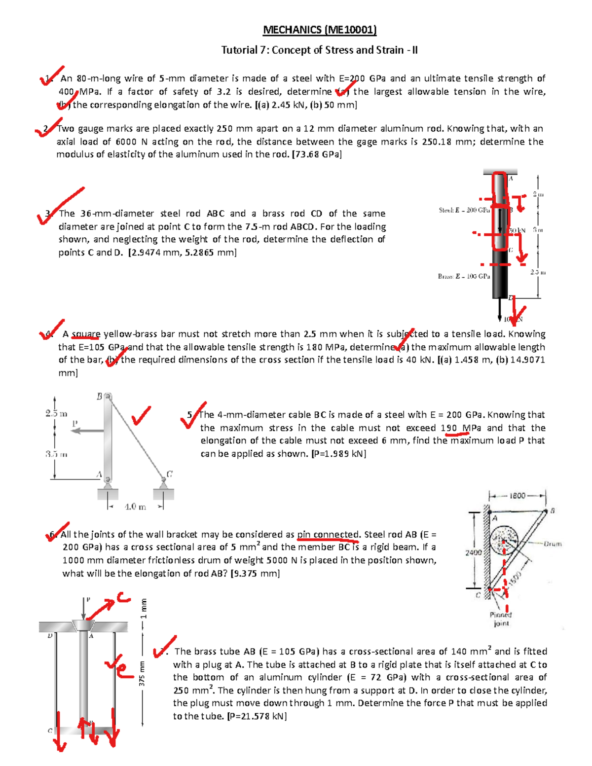 BEM Tutorial 7 - Practice Material of Basic Engineering Mechanics ...