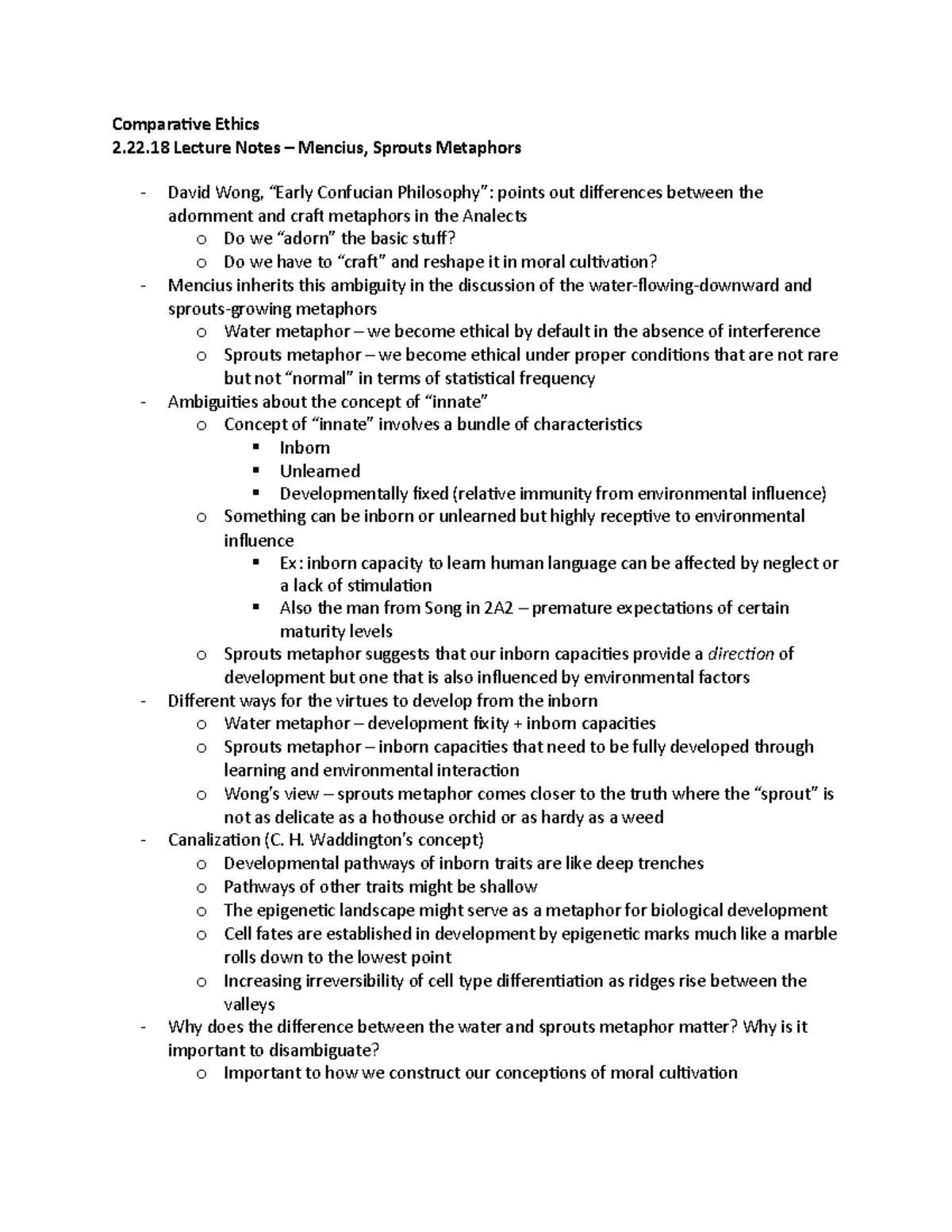 CE 2.22 (L) Mencius, Sprouts Metaphor, Human Nature - Comparative ...