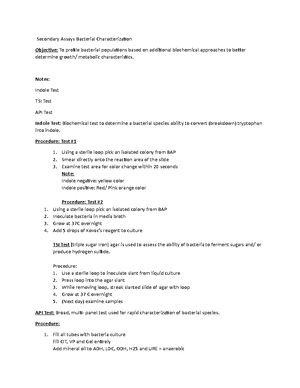 Bio 1020 notes Growth Media - Growth Media Objective: To understand the ...