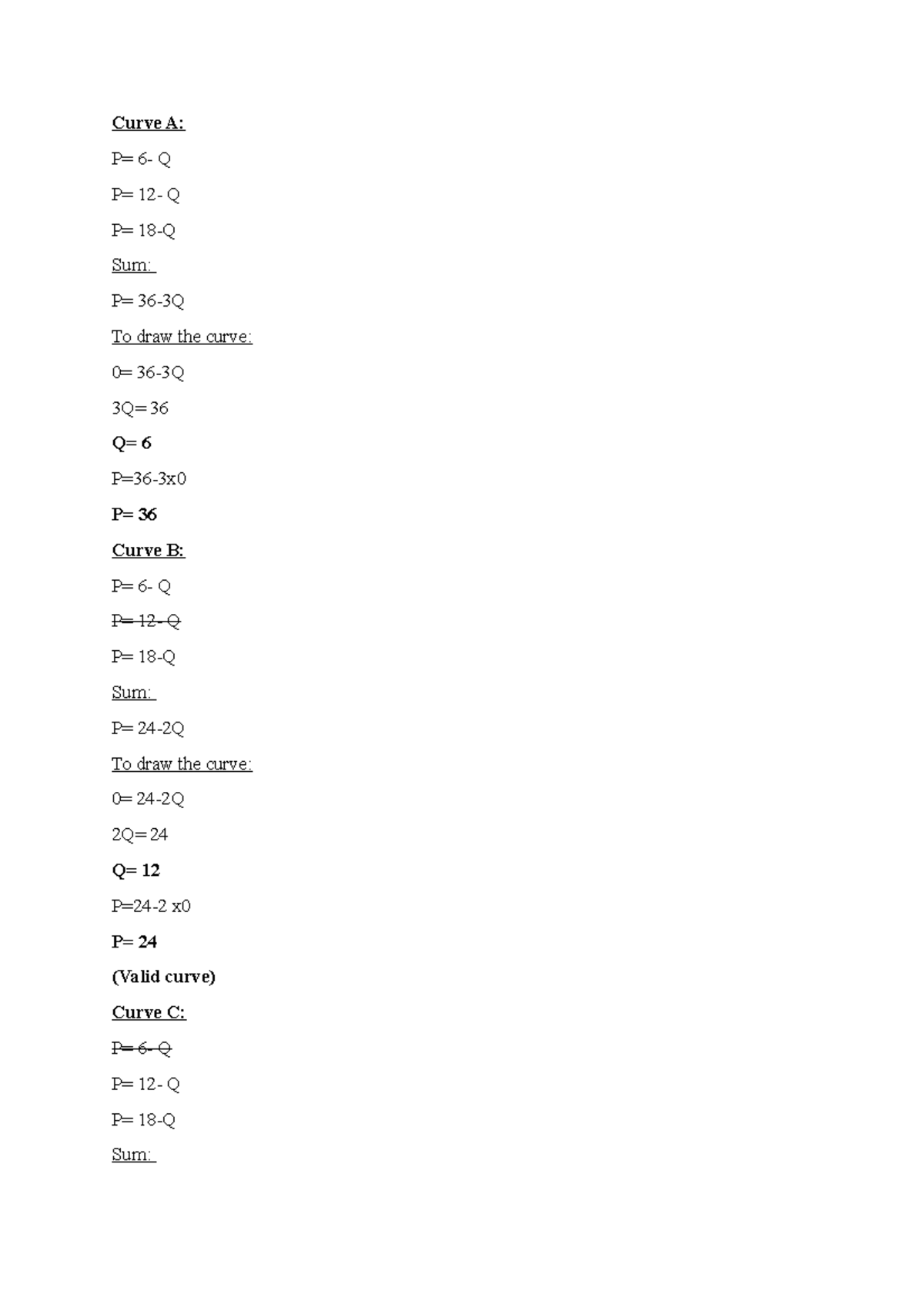 ECO202 Seminar 5 Participation Question - Curve A: P= 6- Q P= 12- Q P ...