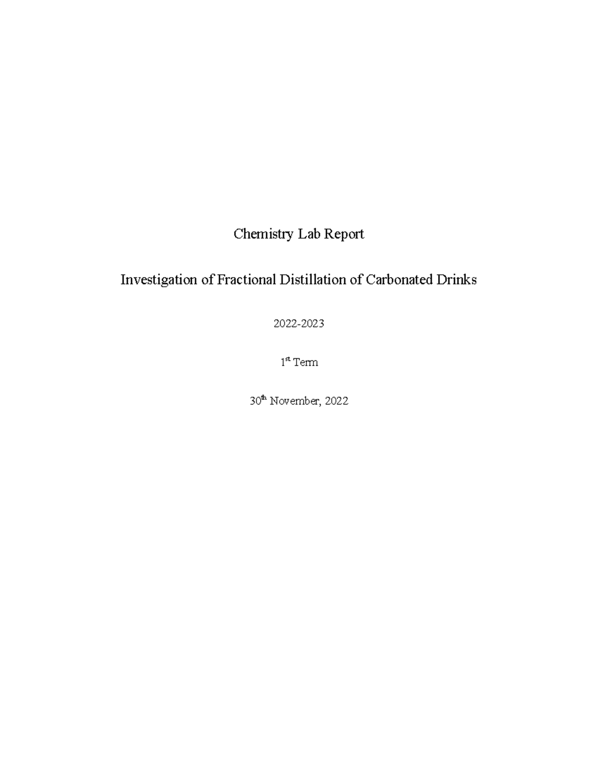 2223 T1 Chem Lab Report - chemistry - Chemistry Lab Report ...