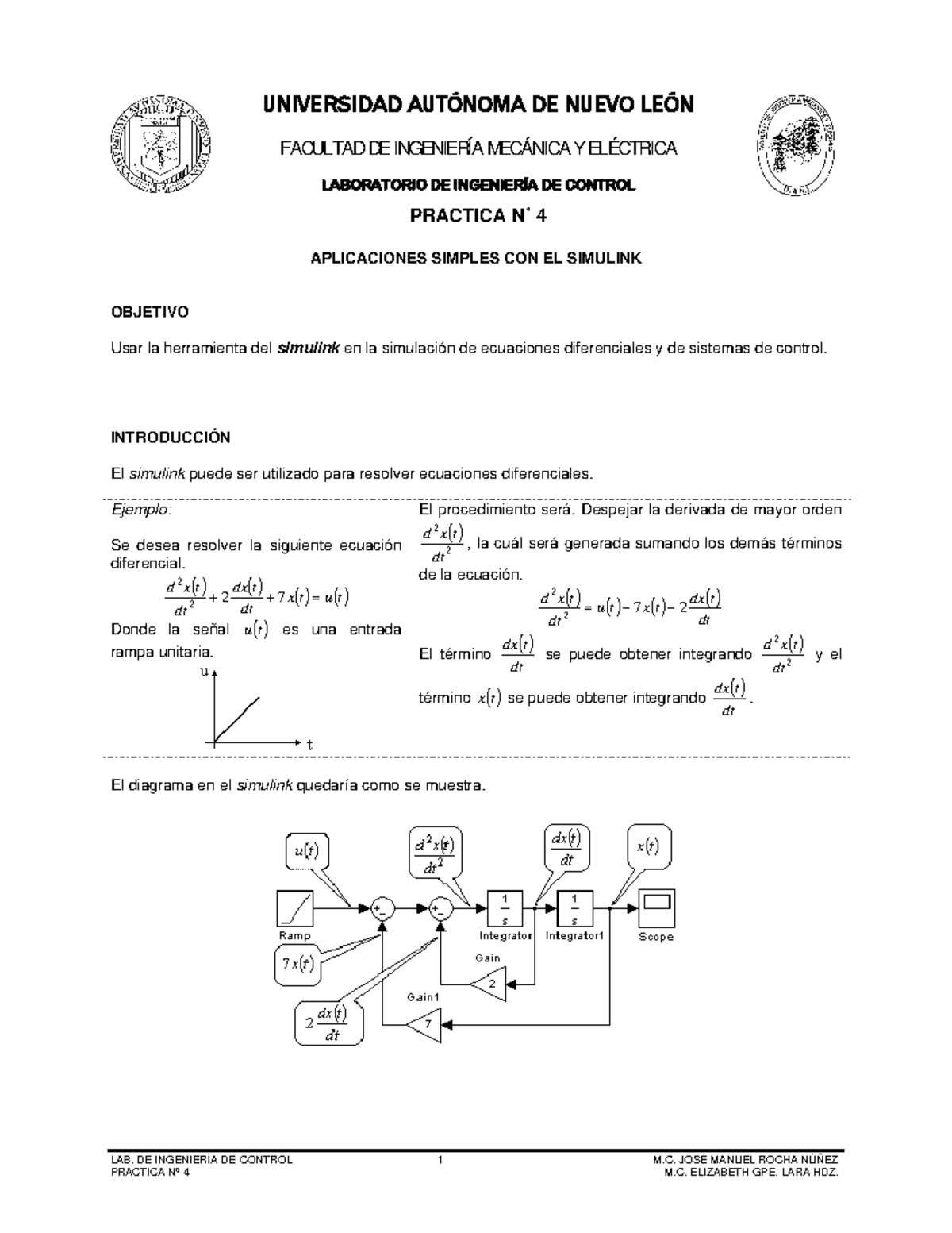 IC P4 2 - Practica#4 Lab de Ing de control - LAB. DE INGENIERÍA DE ...
